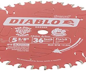 Freud D0536X Diablo 5-3/8-Inch 36 Tooth ATB Finish Cordless Trim Saw Blade