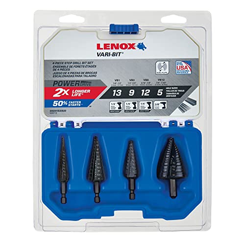 Lenox 30929VB30929 4-Piece Vari-Bit Step Drill Bit Set