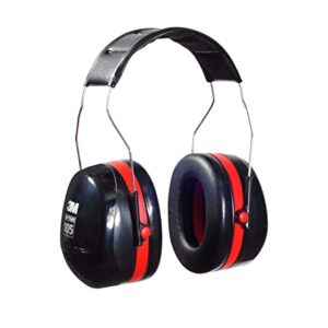 3M H10A Peltor Optime 105 Over the Head Earmuff, Ear Protectors, Hearing Protection, NRR 30 dB,Black, Red