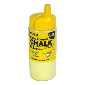 tajima micro chalk - yellow 10.5 oz (300g) ultra-fine snap-line chalk with durable bottle & easy-fill nozzle - plc2-y300