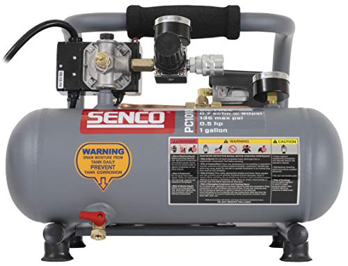 Senco PC1010 1/2- Horsepower 1-Gallon Matte Finish and Trim Portable Hot Dog Air Compressor, Gray/Red