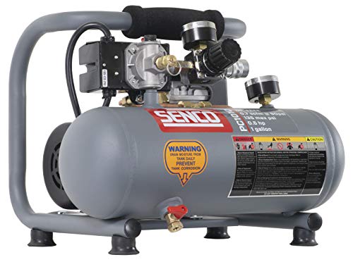 Senco PC1010 1/2- Horsepower 1-Gallon Matte Finish and Trim Portable Hot Dog Air Compressor, Gray/Red