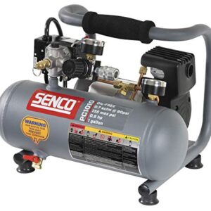 Senco PC1010 1/2- Horsepower 1-Gallon Matte Finish and Trim Portable Hot Dog Air Compressor, Gray/Red