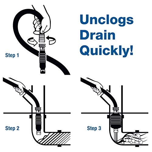 Drain King 186 Unclogs Bathroom Sinks, Showers, and Swimming Pool Drains, 1.5 to 3 Inch