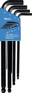 eklind 13609 ball-hex-l key allen wrench - 9pc set metric mm sizes 1.5-10 long series