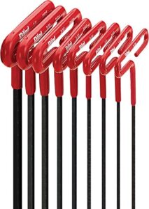 eklind 53168 cushion grip hex t-key allen wrench - 8pc set sae inch sizes 3/32-1/4 (6in shaft)