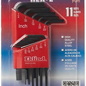 EKLIND 10111 Hex-L Key allen wrench - 11pc set SAE Inch Sizes .050-1/4 Short series