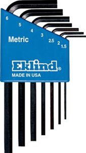 eklind 10507 hex-l key allen wrench - 7pc set metric mm sizes 1.5-6 short series