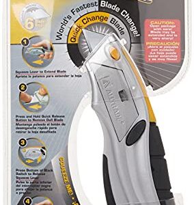 Alltrade Squeeze Utility Knife, Auto-Loading Squeeze, 6 Heavy-Duty Blades with Storage, Box Knives, Cut Tape Packaging - 150003