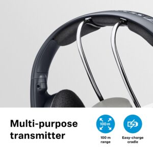 Sennheiser RS120 II On-Ear Wireless RF Headphones with Charging Cradle