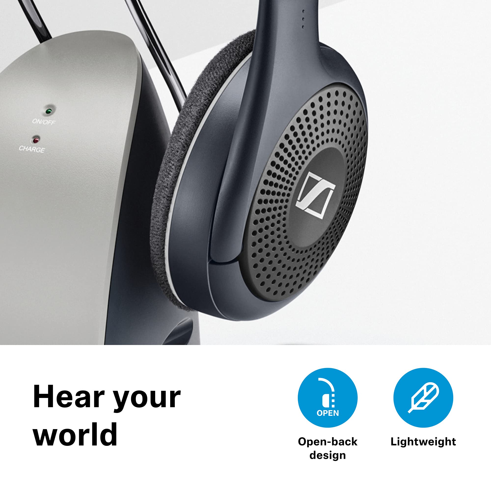 Sennheiser RS120 II On-Ear Wireless RF Headphones with Charging Cradle