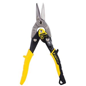 stanley 2-14-563 "maxsteel" straight aviation snips, 9.84", black/yellow