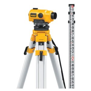 dewalt dw096pk 26x automatic optical level kit with tripod, rod, and carrying case , yellow