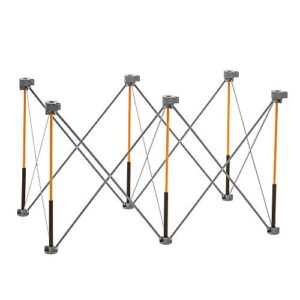 bora centipede ck6s 30 inch height portable work stand, includes 4 x-cups, 4 quick clamps, carry bag, portable work support sawhorse, 2ft x 4ft, 30 inch work height, 2500lb weight, orange/black