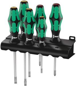 wera - 5105650001 kraftform plus 334/6 screwdriver set with rack and lasertip, 6-pieces