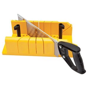 stanley 1-20-600 saw storage miter box with saw, black