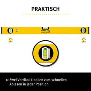 Stabila - 70-2-40 Double Plumb Spirit Level 3 Vial 40cm - STB70216