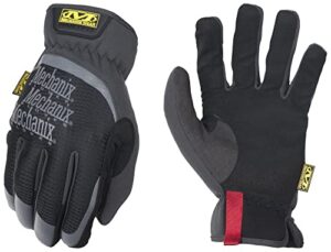 mechanix wear: fastfit work glove with elastic cuff for secure fit, performance gloves for multi-purpose use, touchscreen capable safety gloves for men (black, large)