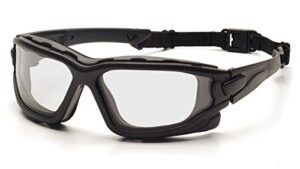 pyramex i-force slim safety goggle, black frame/clear anti-fog lens