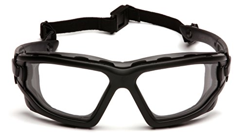 PYRAMEX I-Force Slim Safety Goggle, Black Frame/Clear Anti-Fog Lens