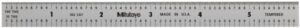 mitutoyo 182-207, steel rule, 6" x 150mm, (1/10, 1/100", 1mm, 1/2mm), 1/64" thick x 1/2" wide, satin chrome finish tempered stainless steel