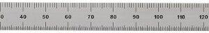 Mitutoyo 182-207, Steel Rule, 6" X 150mm, (1/10, 1/100", 1mm, 1/2mm), 1/64" Thick X 1/2" Wide, Satin Chrome Finish Tempered Stainless Steel