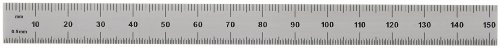 Mitutoyo 182-207, Steel Rule, 6" X 150mm, (1/10, 1/100", 1mm, 1/2mm), 1/64" Thick X 1/2" Wide, Satin Chrome Finish Tempered Stainless Steel