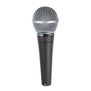 shure sm48 cardioid dynamic vocal microphone with shock-mounted cartridge, steel mesh grille and integral pop filter, a25d mic clip, storage bag, 3-pin xlr connector, no cable included (sm48-lc)