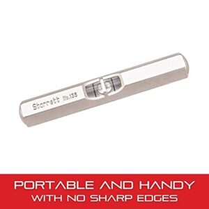 Starrett Pocket Level with Main Vial - Ideal for Machine Shop and Tool Room Use - 2-1/2" (63mm) Length, Satin Nickel-Plated Finish, Hexagon Stock with Convex Ends - 135A