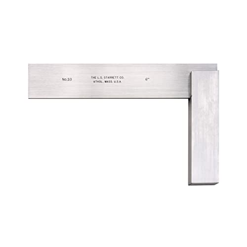 Starrett Steel Master Precision Square - Hardened, Ground and Lapped, 6" Blade Length, 4-5/16" Beam Length - 20-6