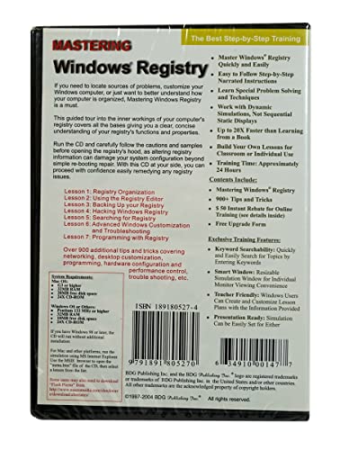 BDG PUBLISHING Mastering Windows Registry ( Windows/Macintosh )