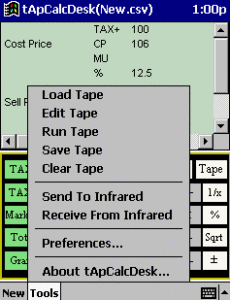 tapcalc desk calculator with tape (arm)