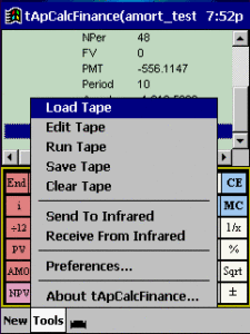 tapcalc financial calculator with tape (arm)