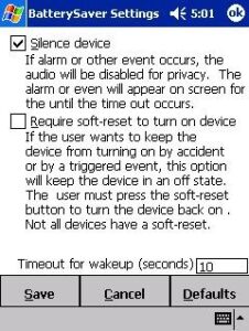 batterysaver for pocket pc 2002 and 2003