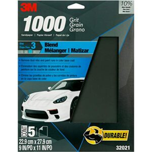 3m wetordry sandpaper, 32021, 1000 grit, 9 in x 11 in, 5 sheets per pack