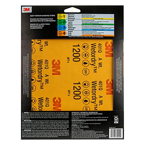 3M Wetordry Sandpaper, 32022, 1200 Grit, 9 in x 11 in, 5 Sheets Per Pack