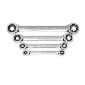 gearwrench 4 pc. double box ratcheting e-torx wrench set - 9224d,silver