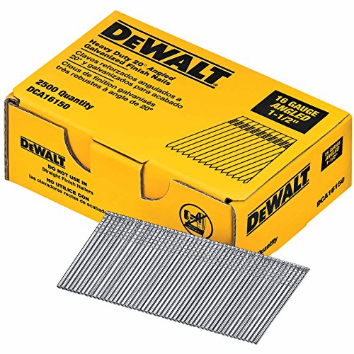 DEWALT Finish Nails, 20-Degree, 1-1/2-Inch, 16GA, 2500-Pack (DCA16150)