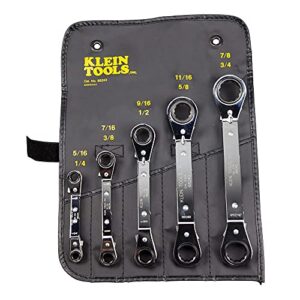 klein tools 68245 reversible ratcheting box wrench set, 5-piece, black