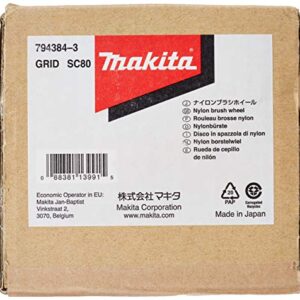 Makita 794384-3 Nylon Brush Wheel, 80 Grit, Coarse