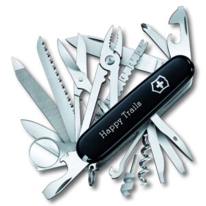 personalized swisschamp black swiss army knife by victorinox