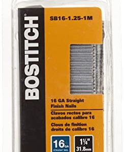 BOSTITCH Finish Nails, Bright, 1-1/4-Inch, 16GA, 1000-Pack (SB16-1.25-1M)