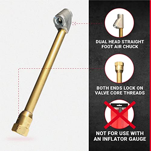 Milton Dual-Head Air Chuck, 1/4" FNPT, Tire Air Chuck for Tire Inflator Gauge and Air Compressor, S-690