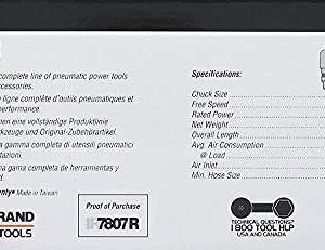 Ingersoll Rand 7807R 3/8” Reversible Air Angle Drill, Standard Duty, 1800 RPM, Quiet, Durable Jacobs Multi-Craft Chuck, Grease Plug