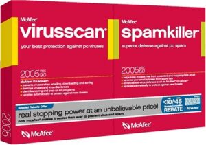 mcafee virusscan 2005 9.0 and spamkiller 2005 6.0 bundle