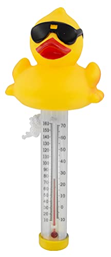 GAME 7000 Derby Duck Spa and Pool Thermometer Shatter-Resistant Casing, Tether Included, 9-in Height x 3-1/2-in Diameter, Old Version