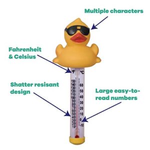 GAME 7000 Derby Duck Spa and Pool Thermometer Shatter-Resistant Casing, Tether Included, 9-in Height x 3-1/2-in Diameter, Old Version