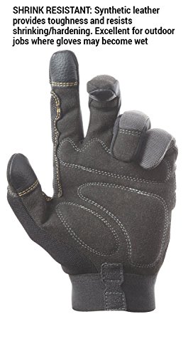 Custom Leathercraft125M Handyman Flex Grip Work Gloves, Shrink Resistant, Improved Dexterity, Tough, Stretchable, Excellent Grip