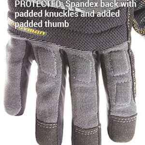 Custom Leathercraft125M Handyman Flex Grip Work Gloves, Shrink Resistant, Improved Dexterity, Tough, Stretchable, Excellent Grip