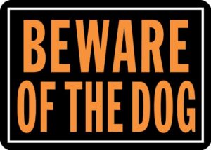 hy-ko products 838 beware of dog aluminum sign 9.25" x 14" orange/black, 1 piece